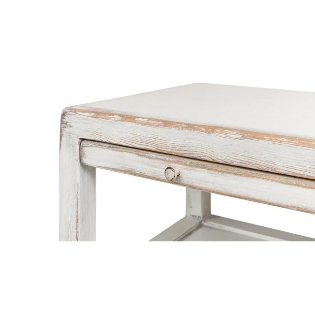 Rustic Antiqued White Stand | Chairish