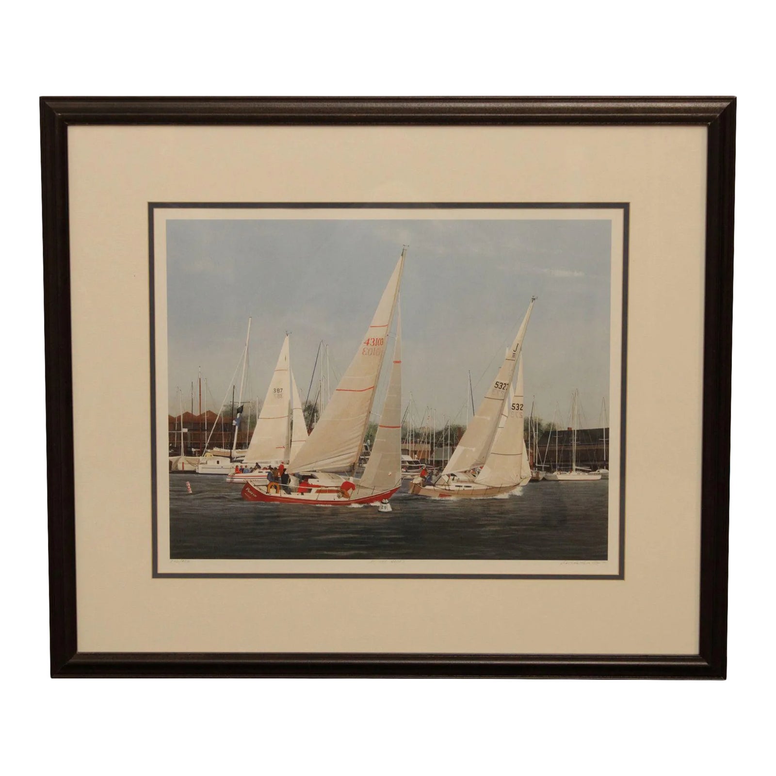 David Knowlton 'At the Races' Pencil Signed Offset Lithograph | Chairish