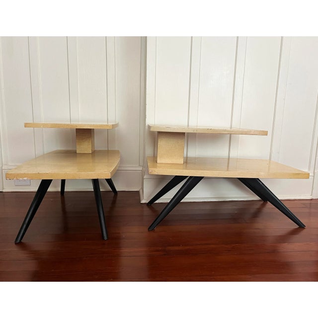 1960s Pair of Atomic Mid-Century Modern Telephone Tables | Chairish