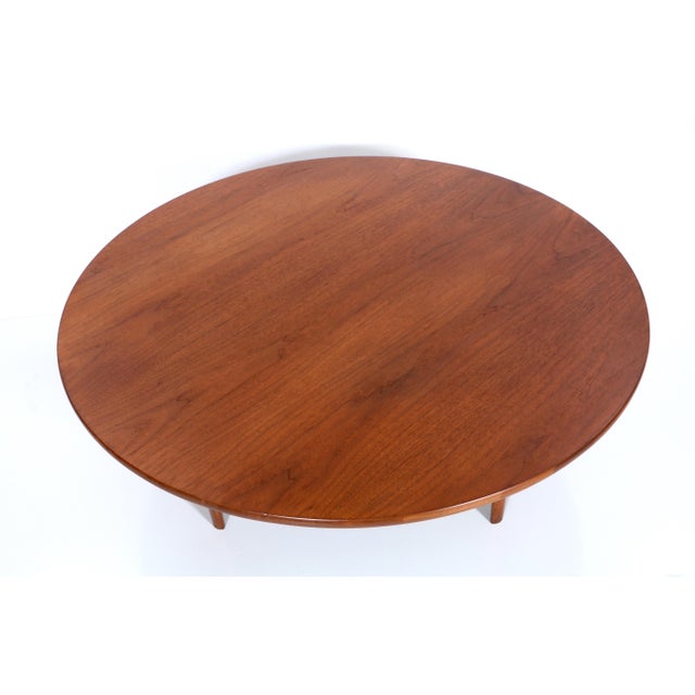 1960s Mid Century Modern Walnut Drexel Parallel Round Coffee Table by ...