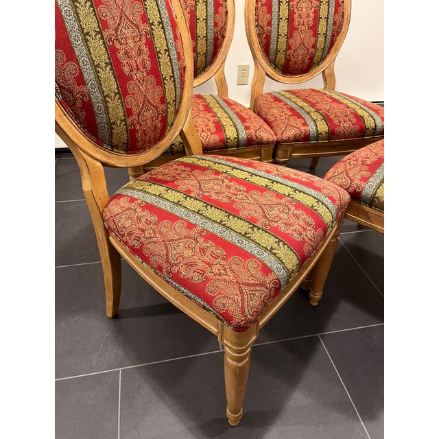 1980s Vintage Brocade Tapestry Chairs - Set of 4 | Chairish