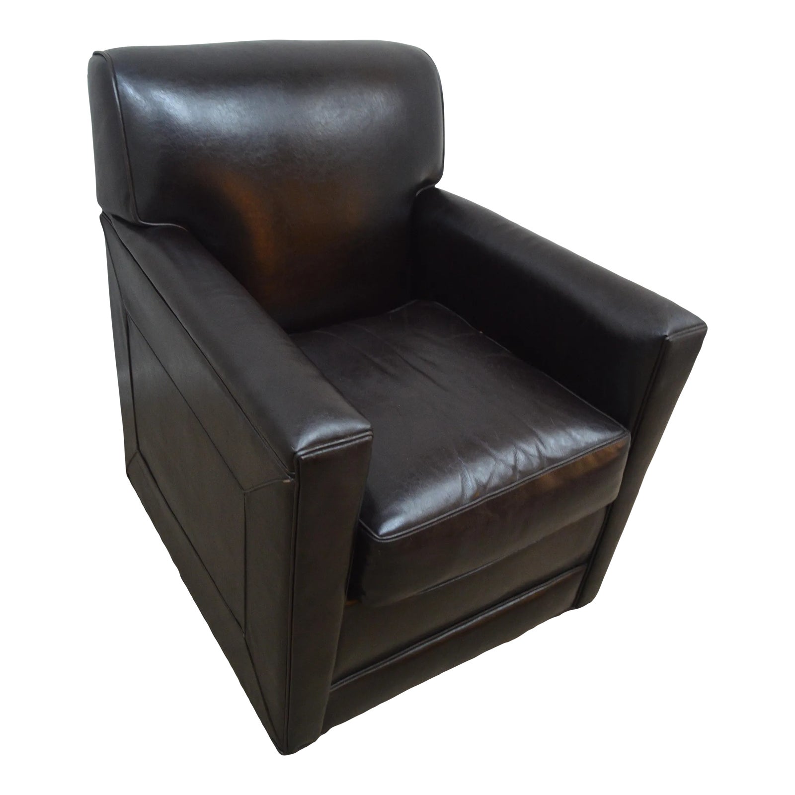 Stickley Leather Swivel Chair | Chairish