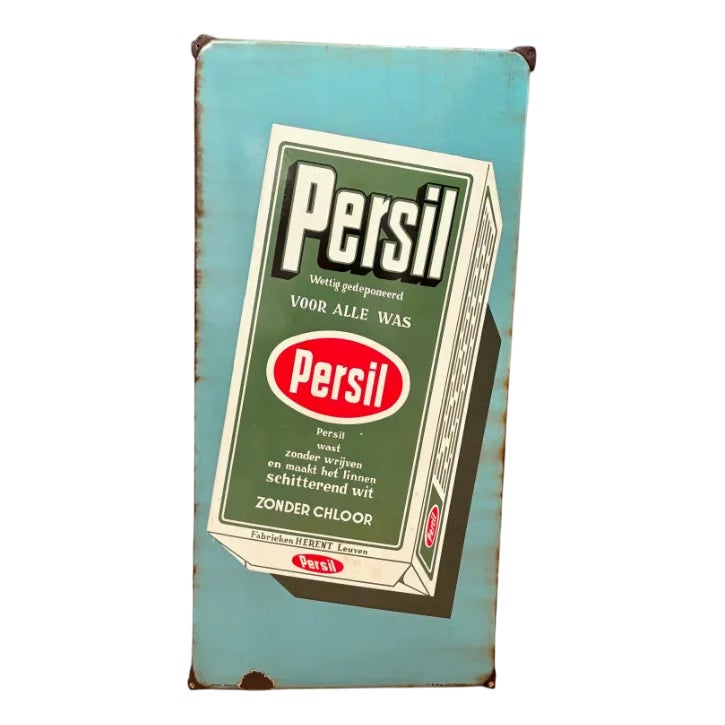 Large Enameled Persil Sign, 1950s | Chairish