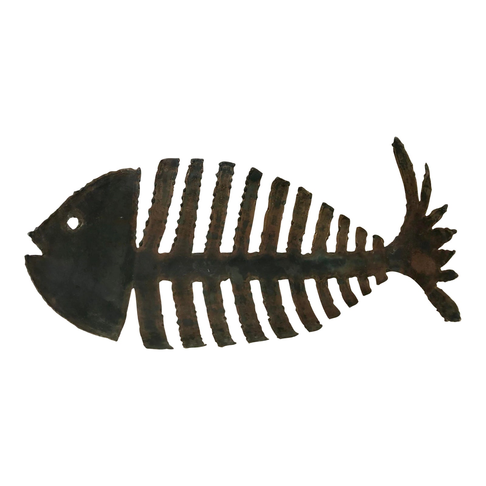 Iron Fish Skeleton Bowl | Chairish