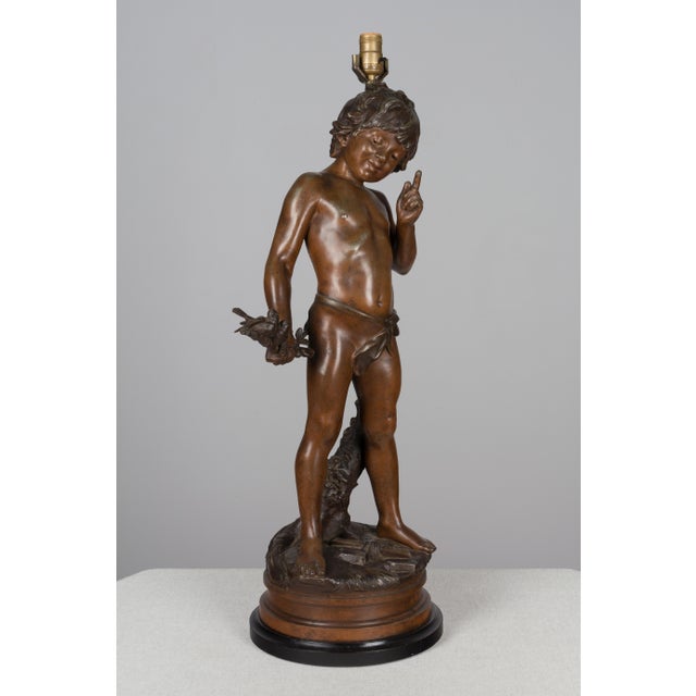 French Lamp Sculpture by Auguste Moreau | Chairish