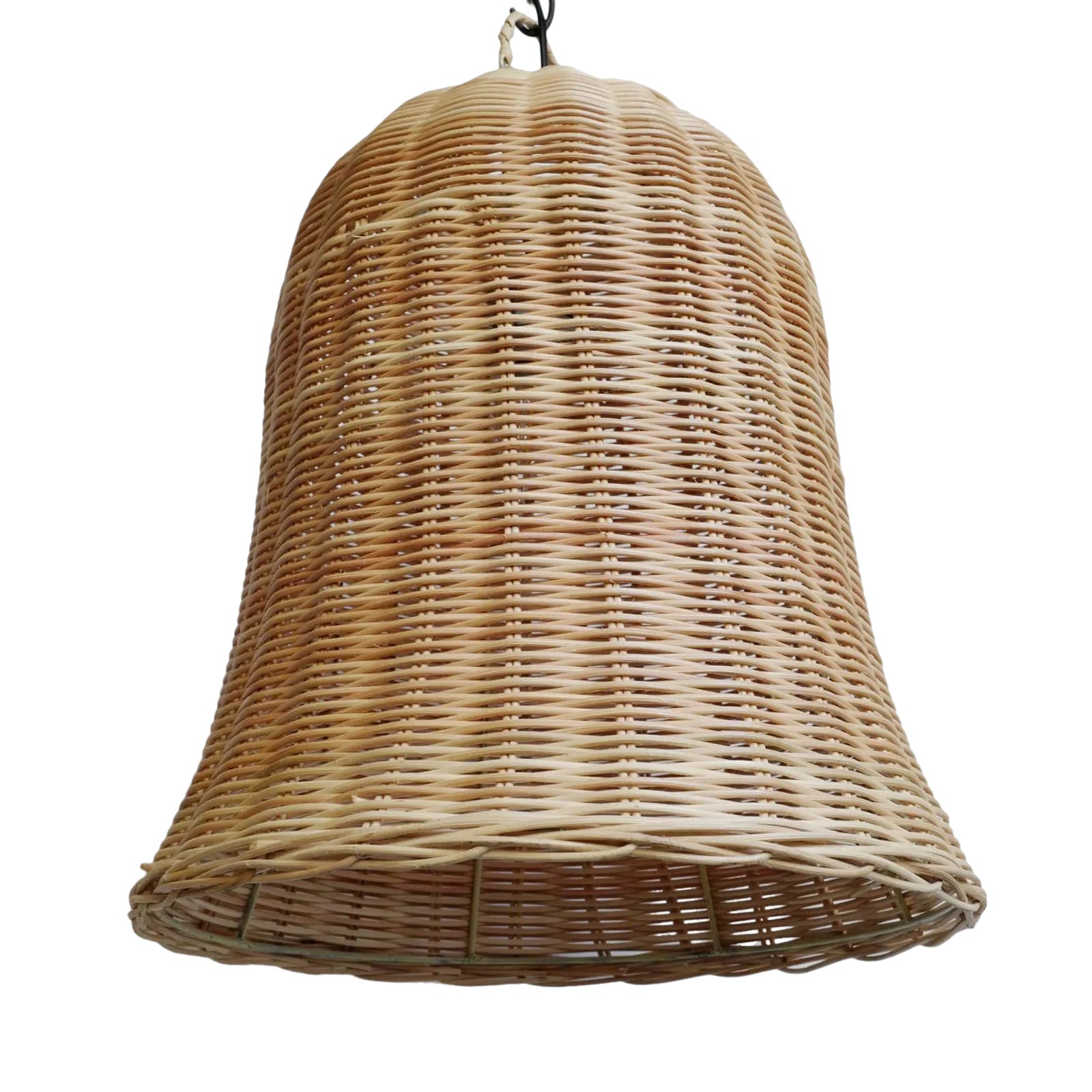Raw Wicker Bell Pendant Large | Chairish