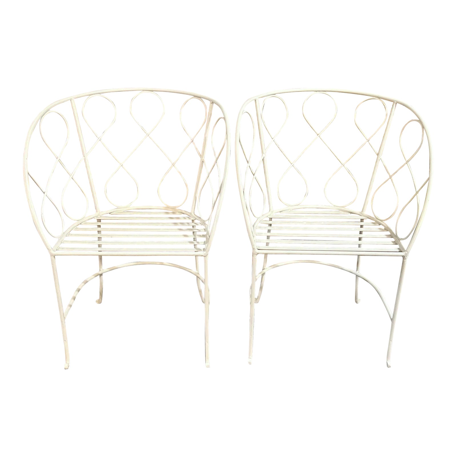 Mid Century Dorothy Draper Style Patio Chairs- a Pair | Chairish