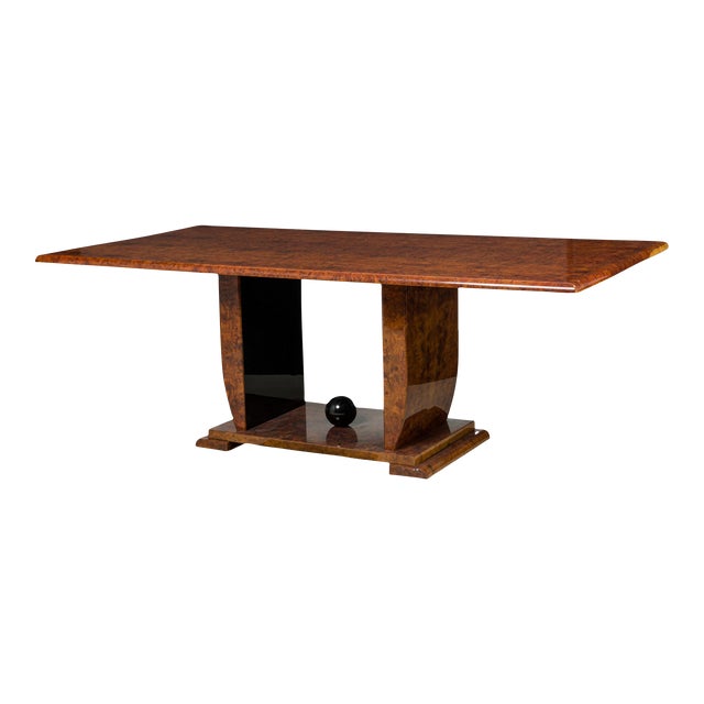 Karl Springer American Mid-Century Modern Burl Wood Dining Table | Chairish