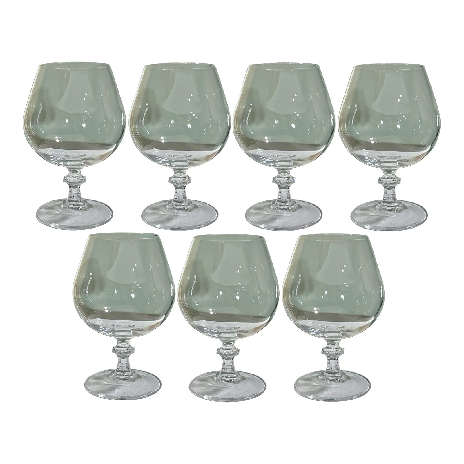 Crystal Brandy Snifters, Set of 7 | Chairish