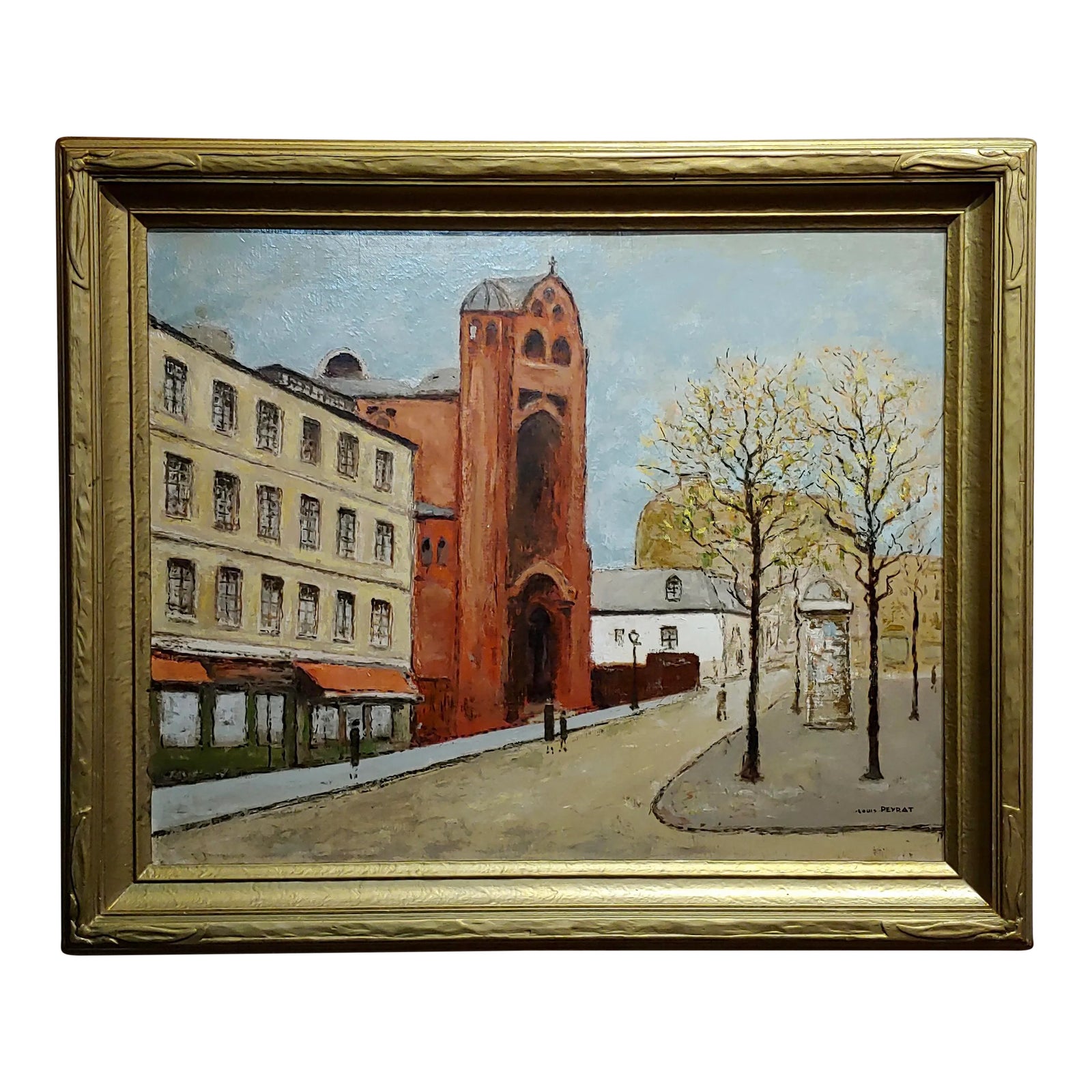Louis Peyrat -Paris Street Scene - Oil Painting | Chairish