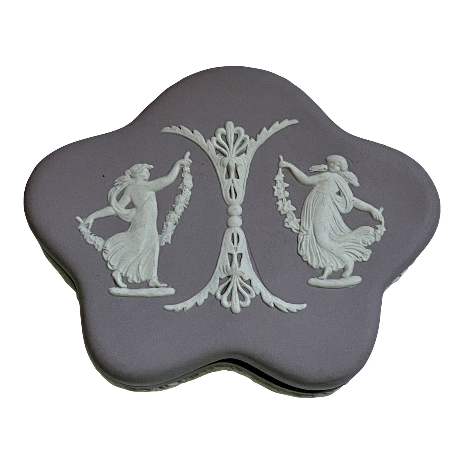 Mid 20th Century Lilac Wedgwood Jasperware Keepsake Box | Chairish