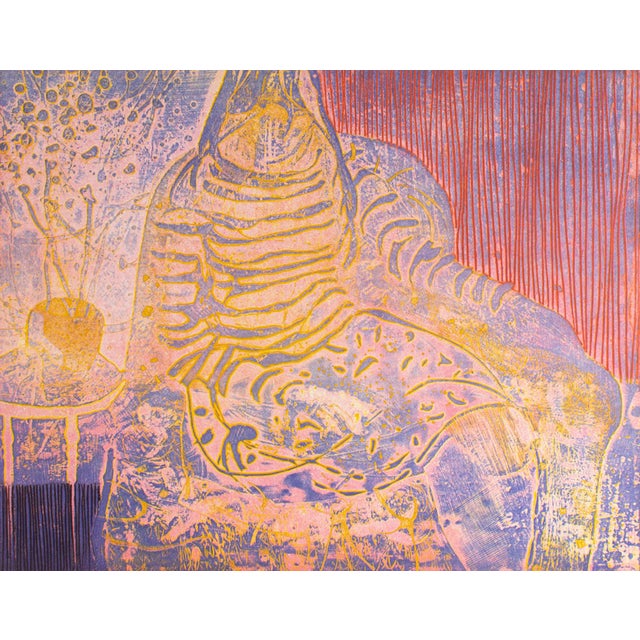 “Seated Figure” Limited Edition Abstract Color Etching Signed by Walter ...