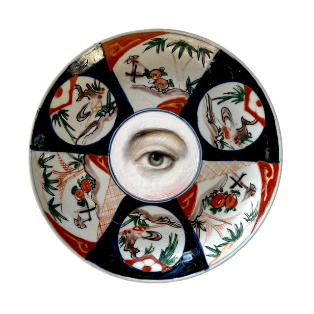Lover's Eye Painting on a Japanese Imari Plate by Susannah Carson ...