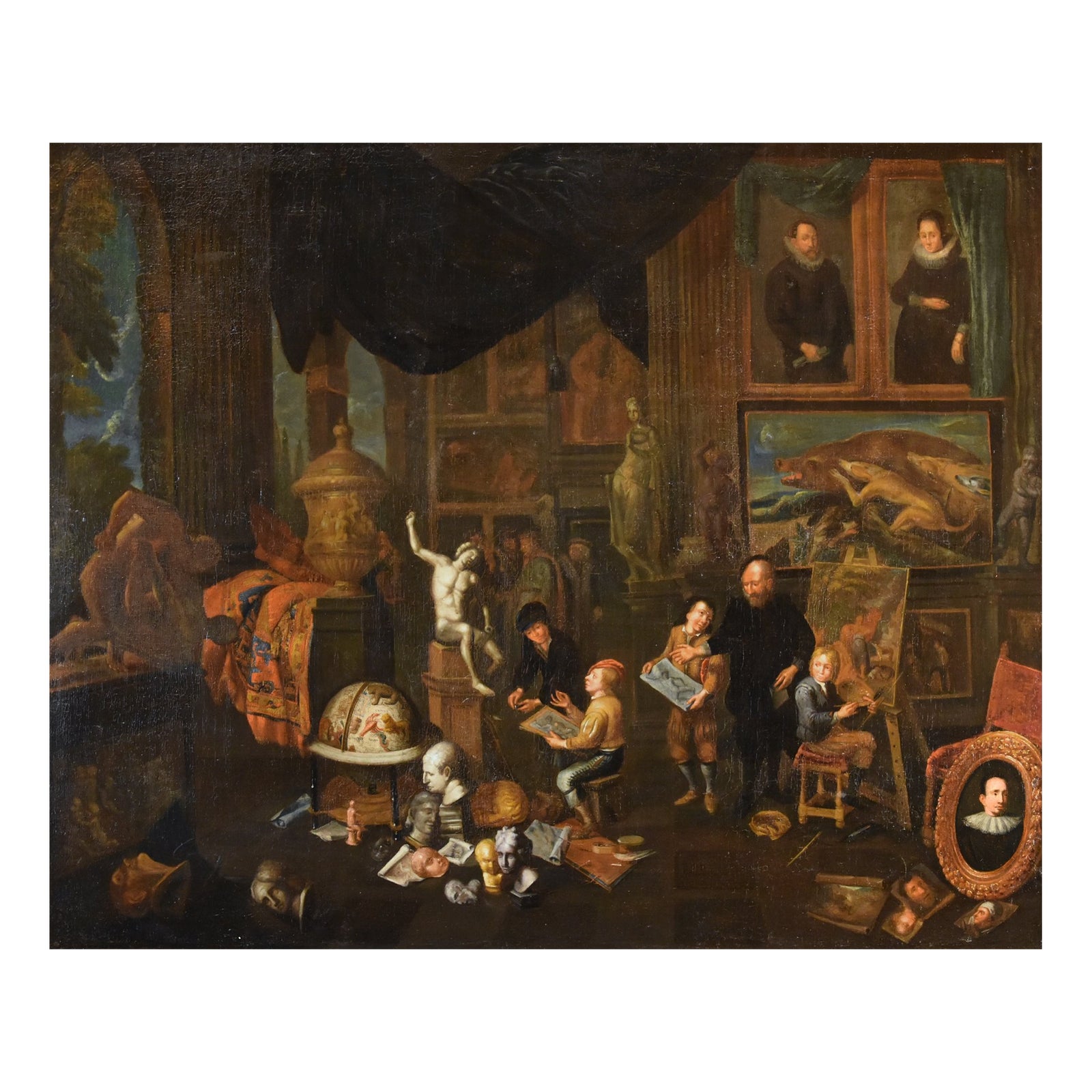After Gerard Thomas, The Artist's Studio, 1700, Oil on Canvas | Chairish
