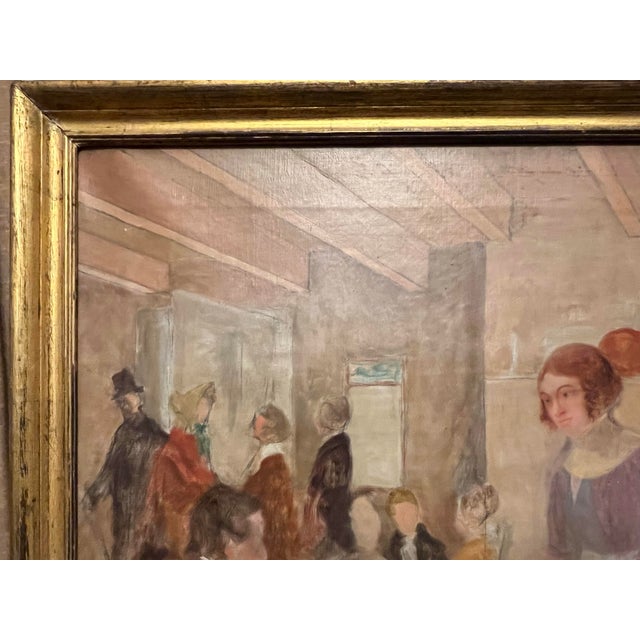 Early 19th Century Early American Social Realism Oil on Canvas Painting ...