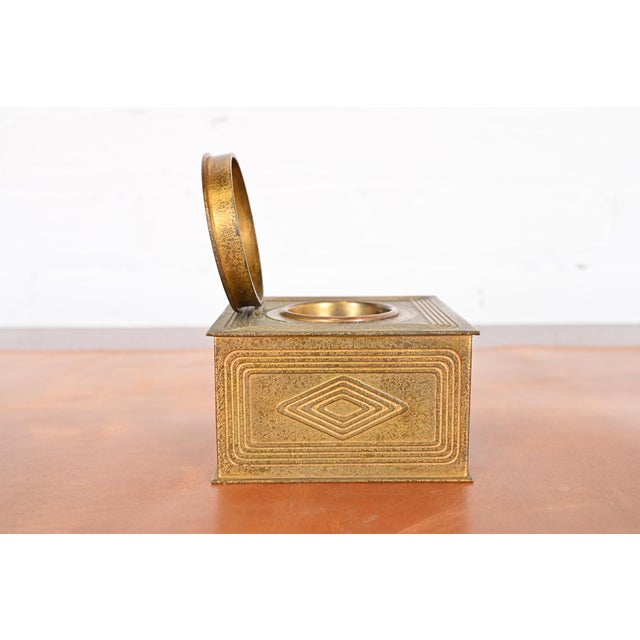 Tiffany Studios New York Graduate Bronze Doré Inkwell | Chairish