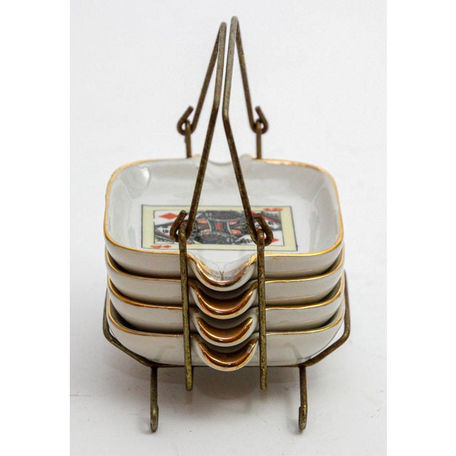Hand-Painted Ashtrays Porcelain Made in France 1960s | Chairish