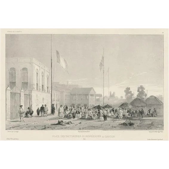 Auguste-Nicolas Vaillant, European Factories in Guangzhou, 1850, Paper ...