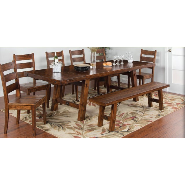 Rustic Solid Wood Extendable Dining Table With 2 Leaves | Chairish