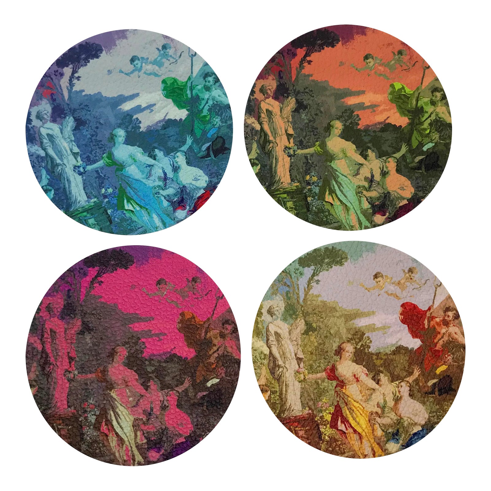 Cyprus Picnic Coasters, Set of 4 | Chairish