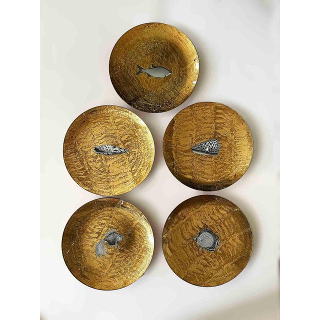Vintage Scully and Scully Hand-Painted Glass Dinner Plates - Set of 5 ...
