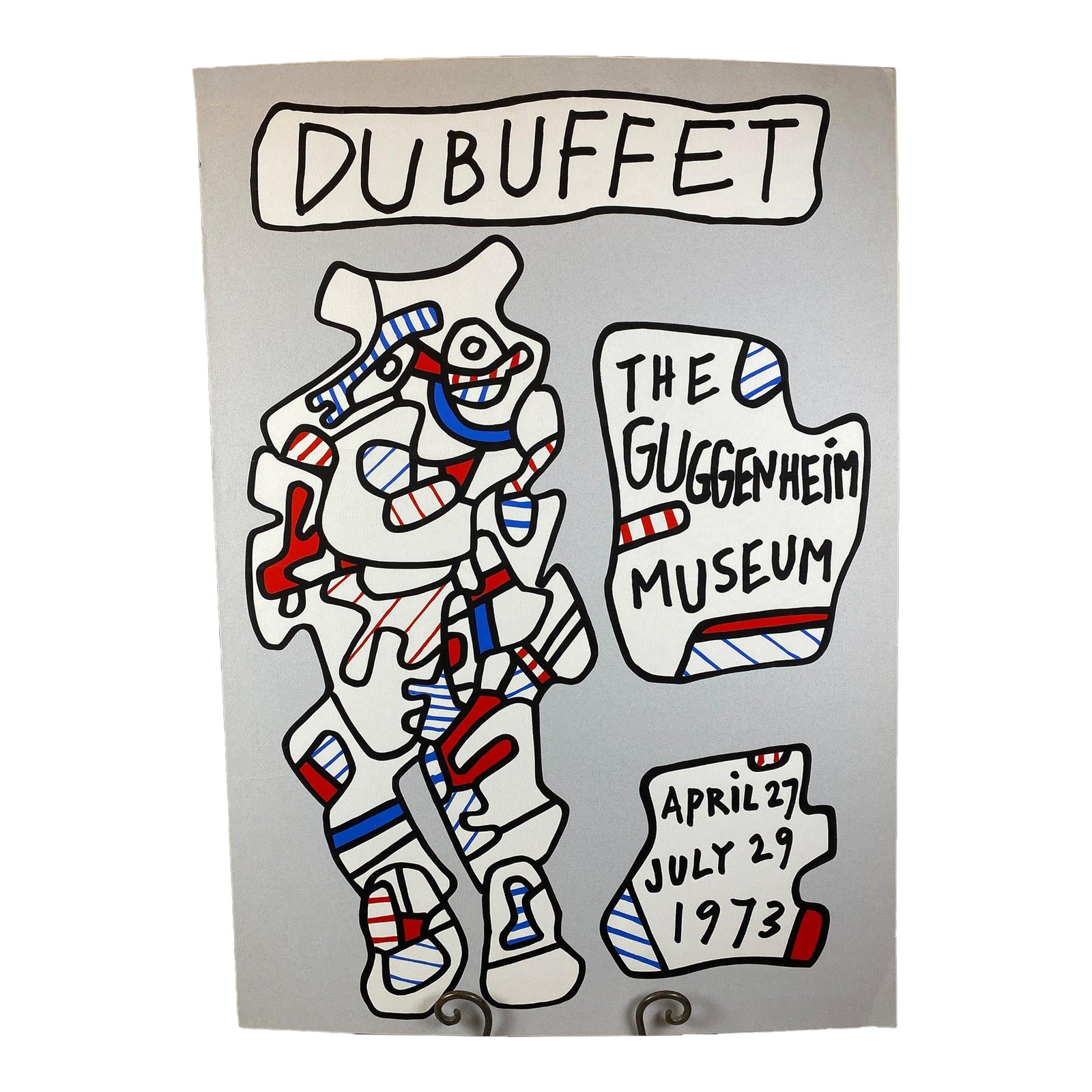 1970s Vintage Poster Advertising a Jean DuBuffet Art Exhibit at the ...