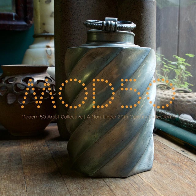 Baroque Alpine Extra Large Pewter Wine Can Flask Metalwork Decanter ...