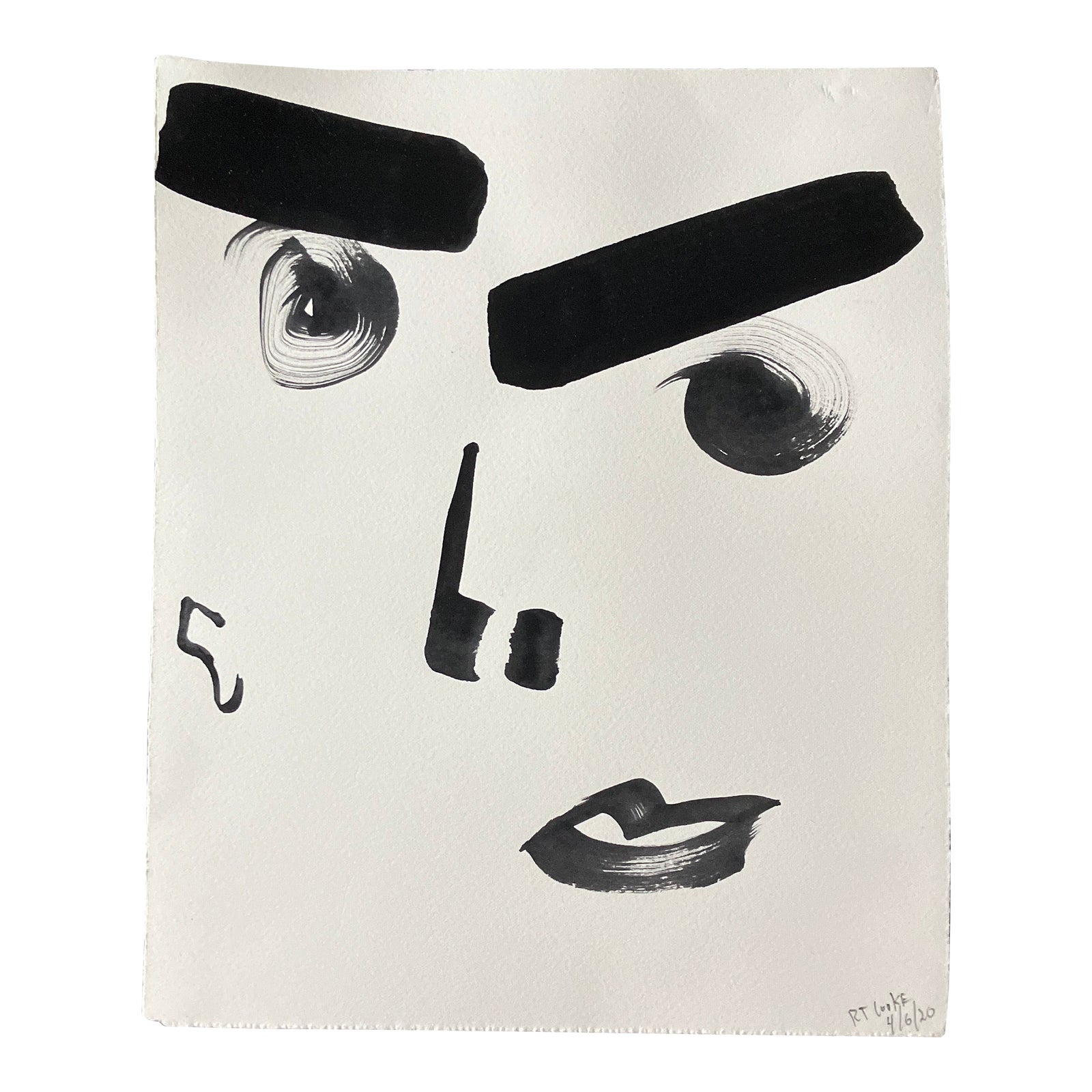 Contemporary Original Robert Cooke Abstract Face Painting | Chairish