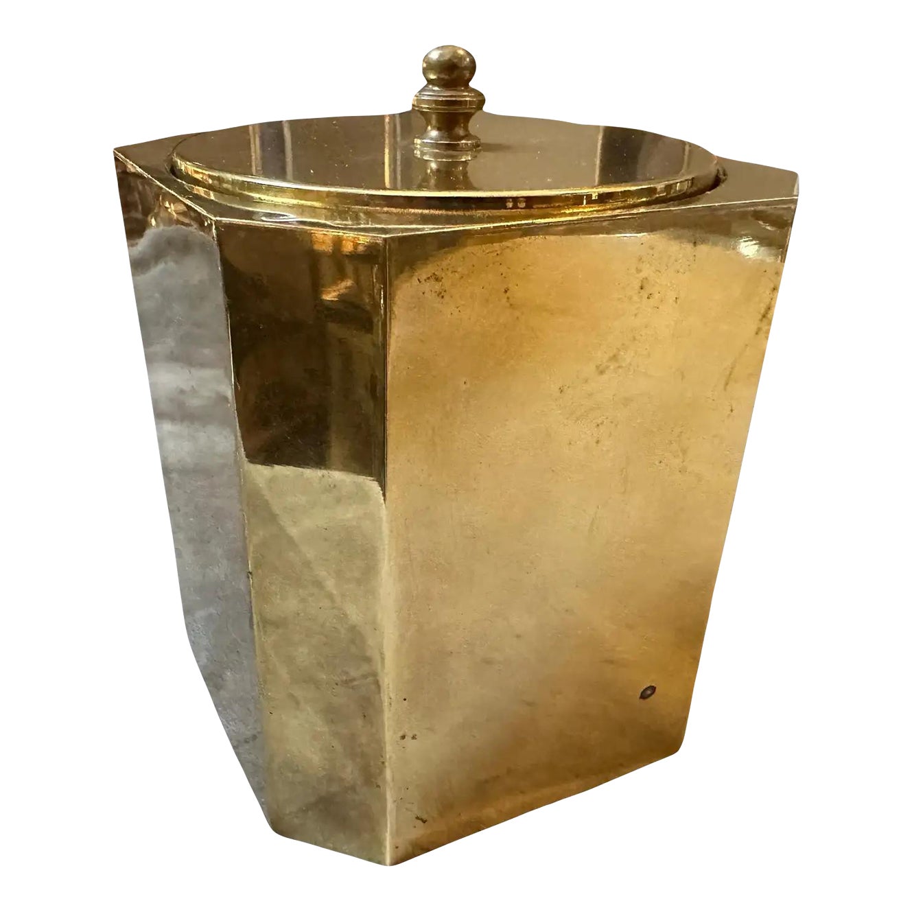 1950s Mid-Century Modern Solid Brass Italian Octagonal Ice Bucket ...