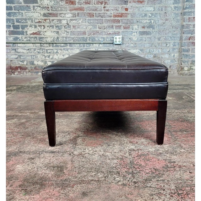 George Smith Modern English Tufted Leather Bench | Chairish