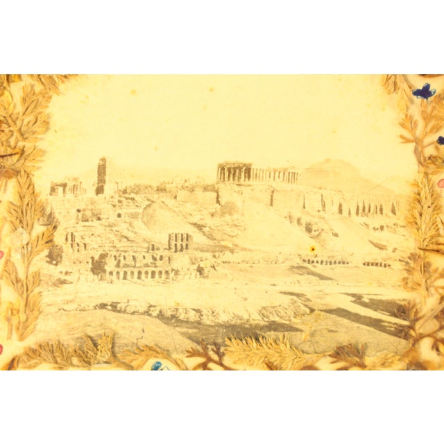 19th Century Watercolor & Herbarium Drawing of Acropolis & Calligraphy ...