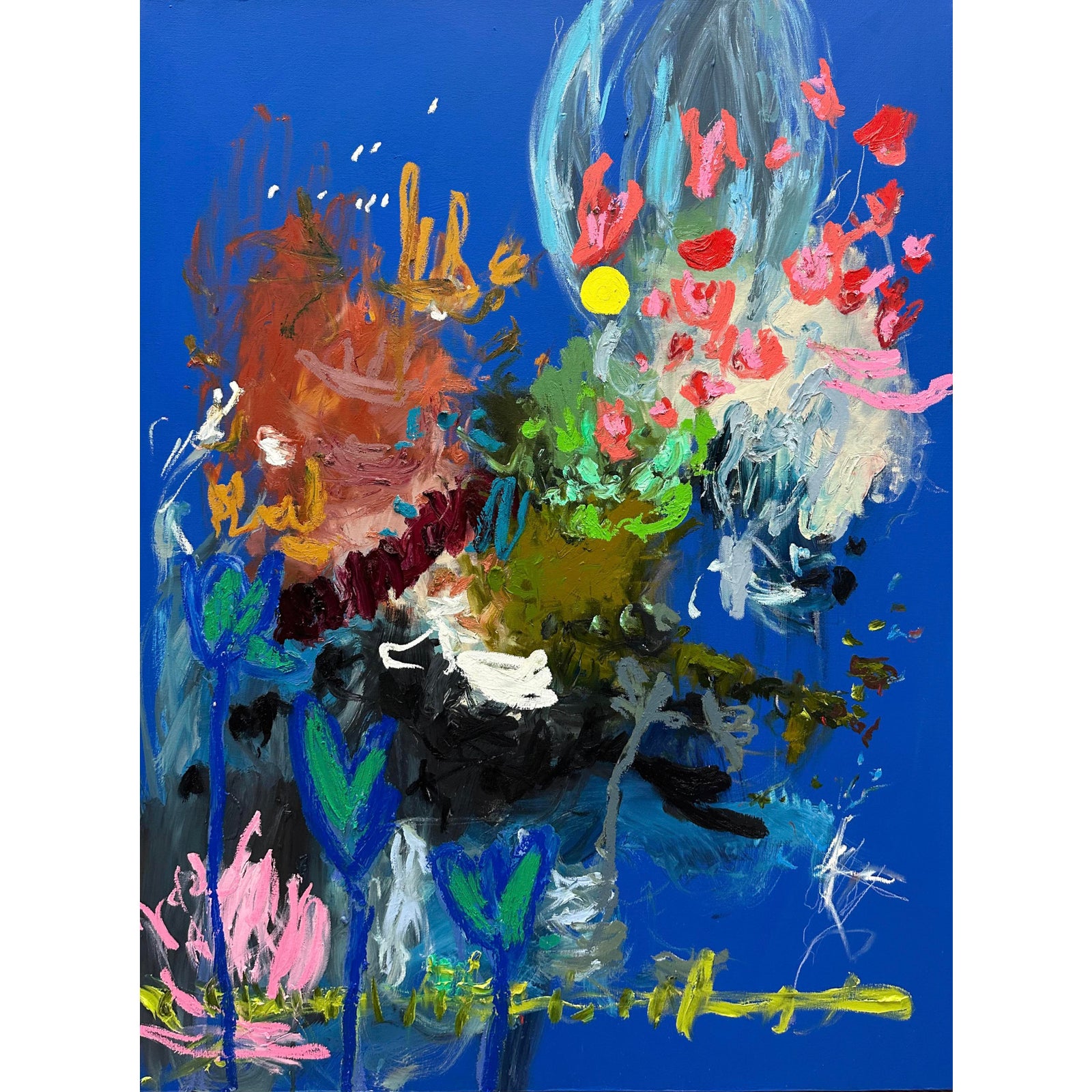 AK Hardeman Abstract Mixed-Media Painting "A Line Not to Cross" | Chairish