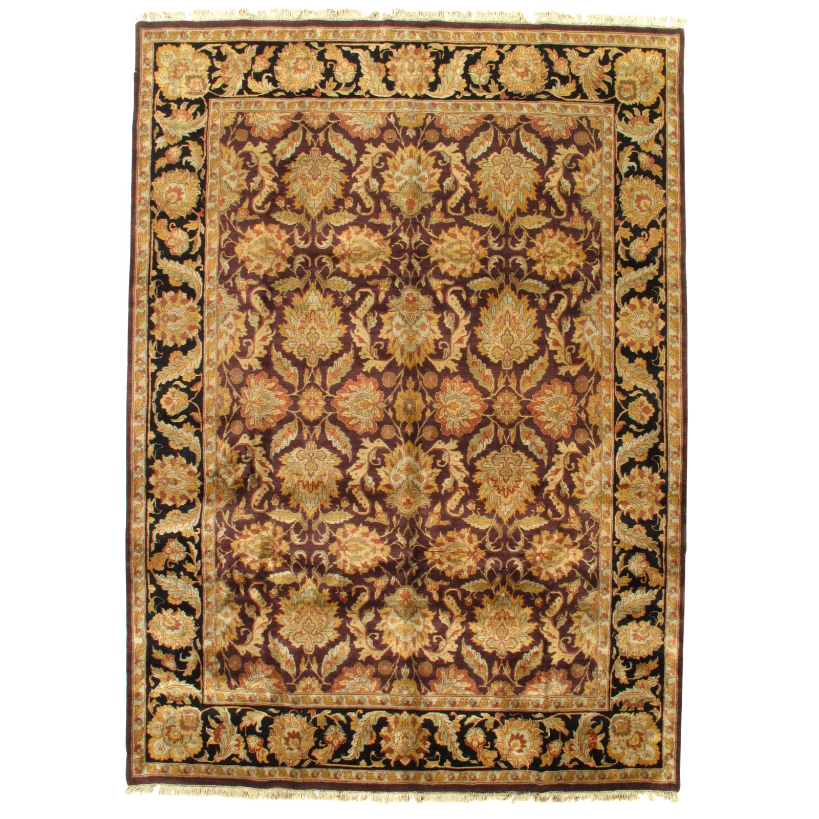 Pasargad Fine Indo Agra Wool Rug - 9′ × 12′ | Chairish