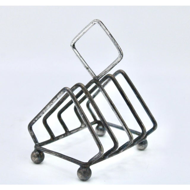 1940s Art Deco English Silver Plate Toast Rack / Letter Holder ...