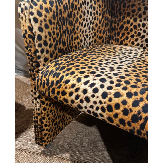1980s Vintage Leopard Print Accent Dining Chairs on Casters - Set of 4 ...