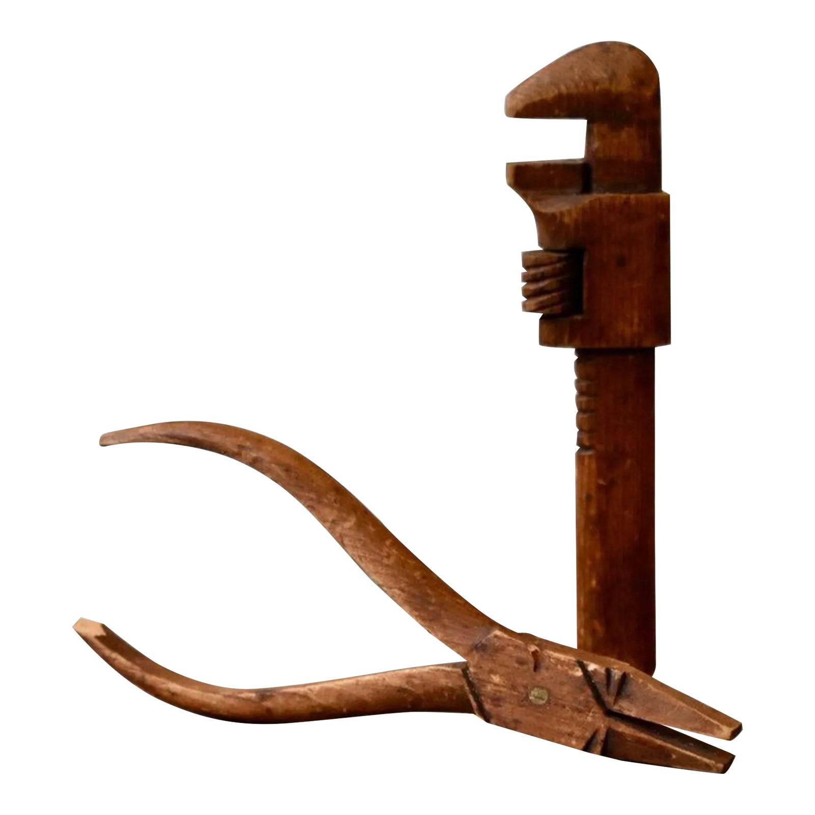 Vintage Hand-Carved Folk Art Tools, a Pair, Circa 1930s/40s | Chairish