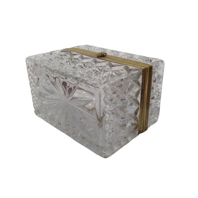19th Century French Charles X Crystal Jewelry Box With Gilt Metal ...