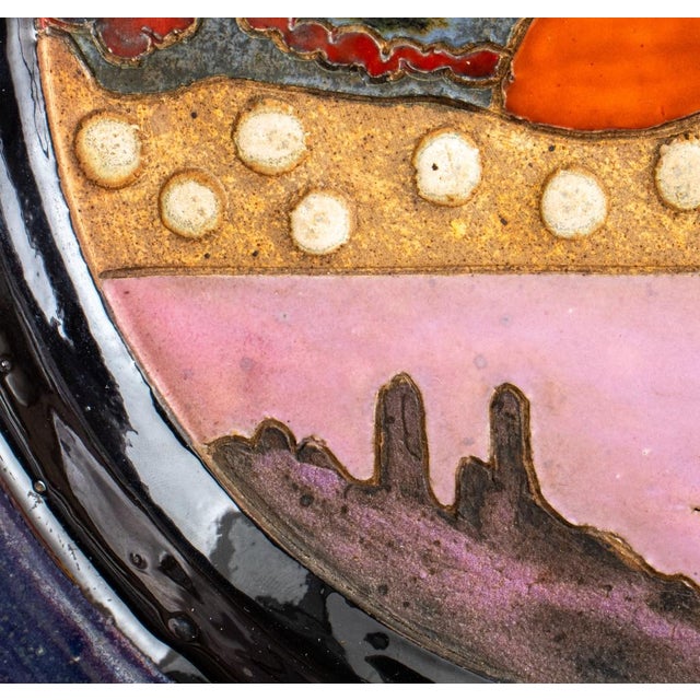 American Studio Art Ceramic Plate, 1970s | Chairish