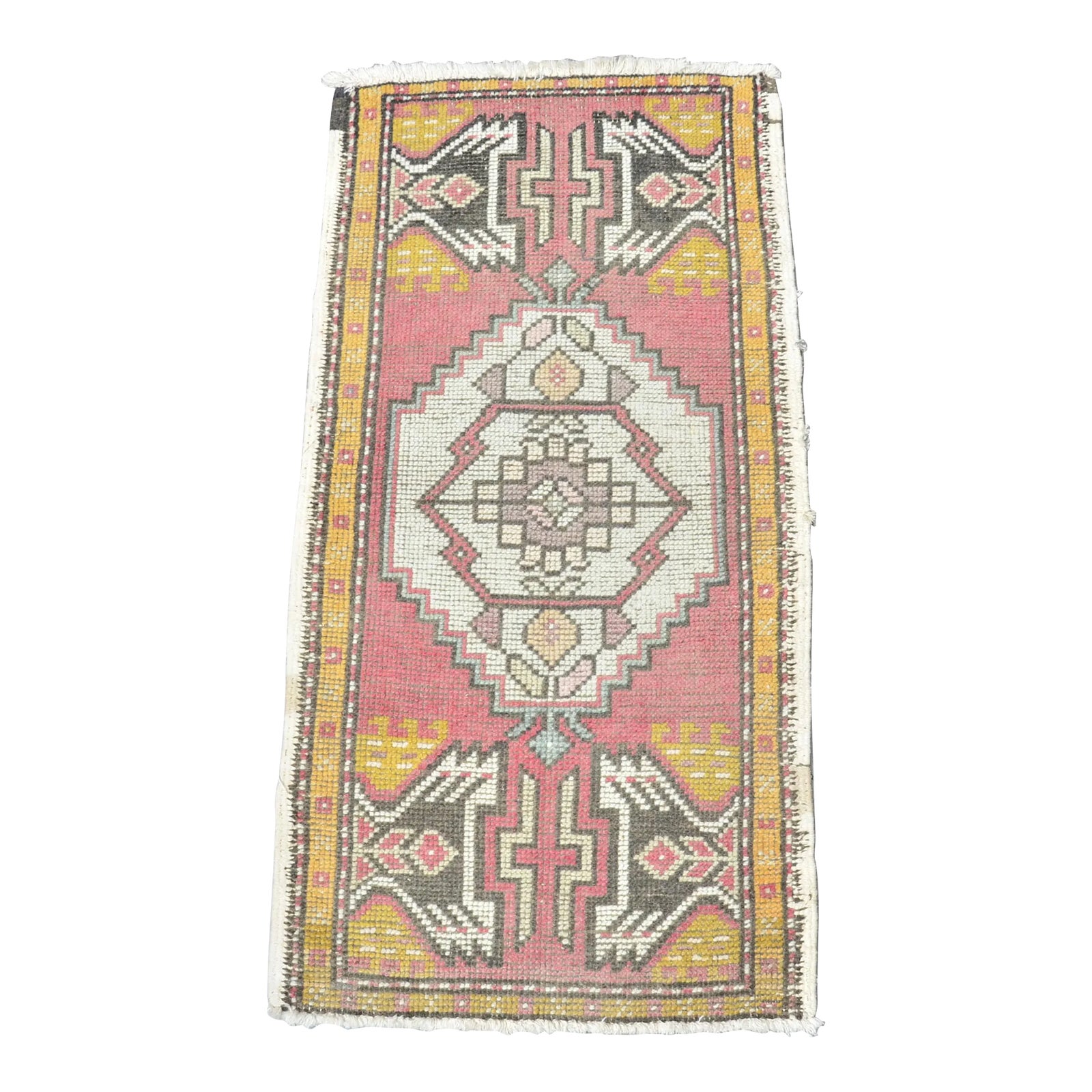Vintage Turkish Door Mat Rug | Chairish