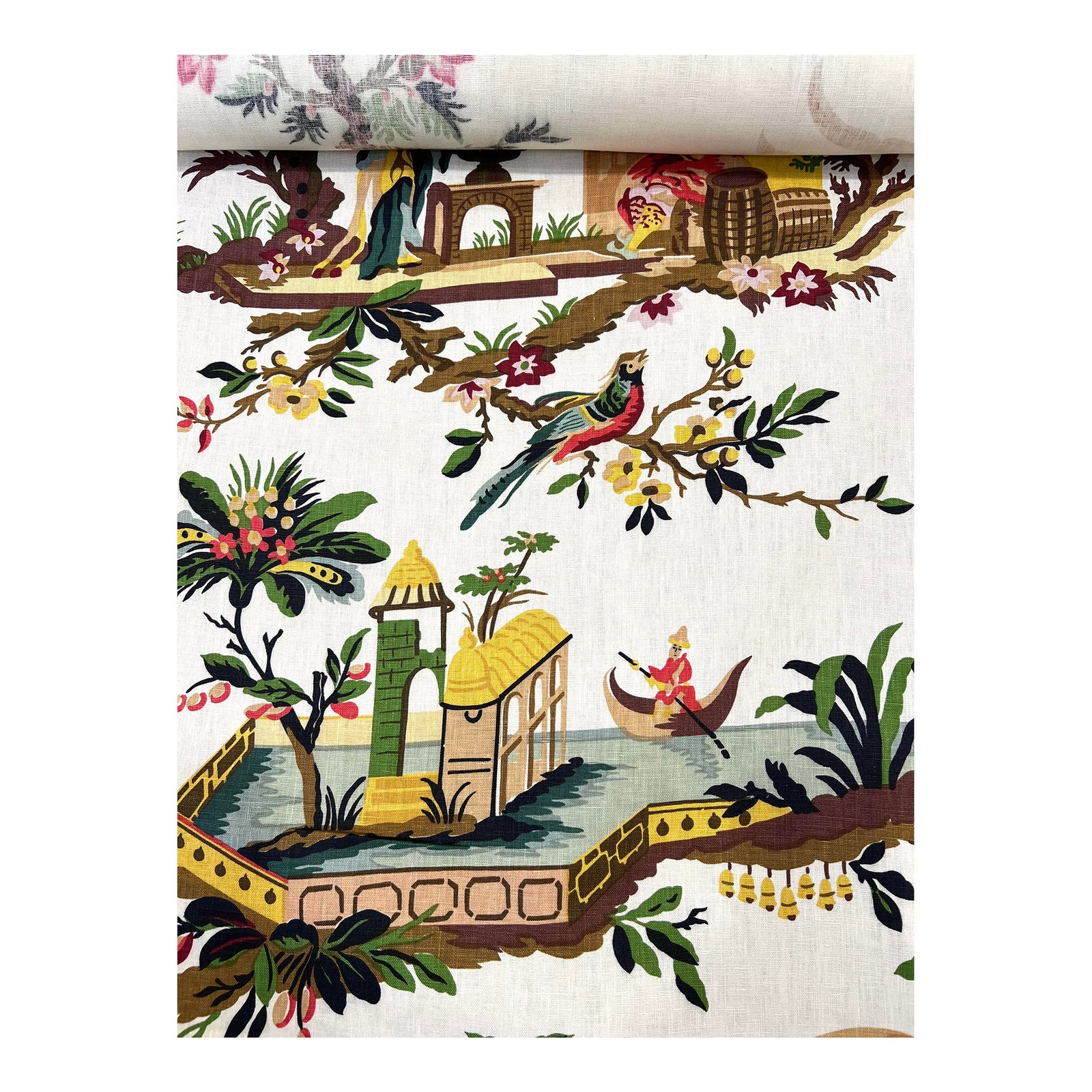 Brunschwig & Fils “Le Lac” Fabric in Cream Linen - 10 Yards | Chairish