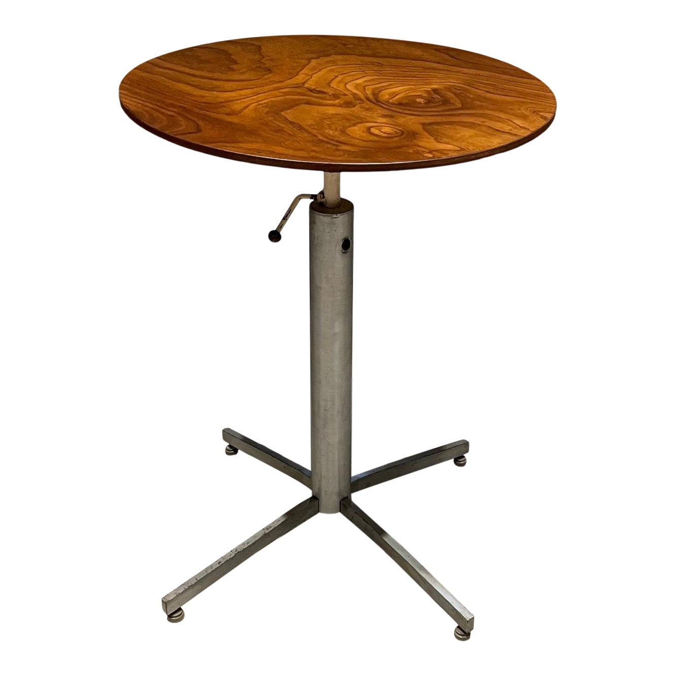 1960s Custom Studio Side Table Adjustable Aluminum Star Base | Chairish