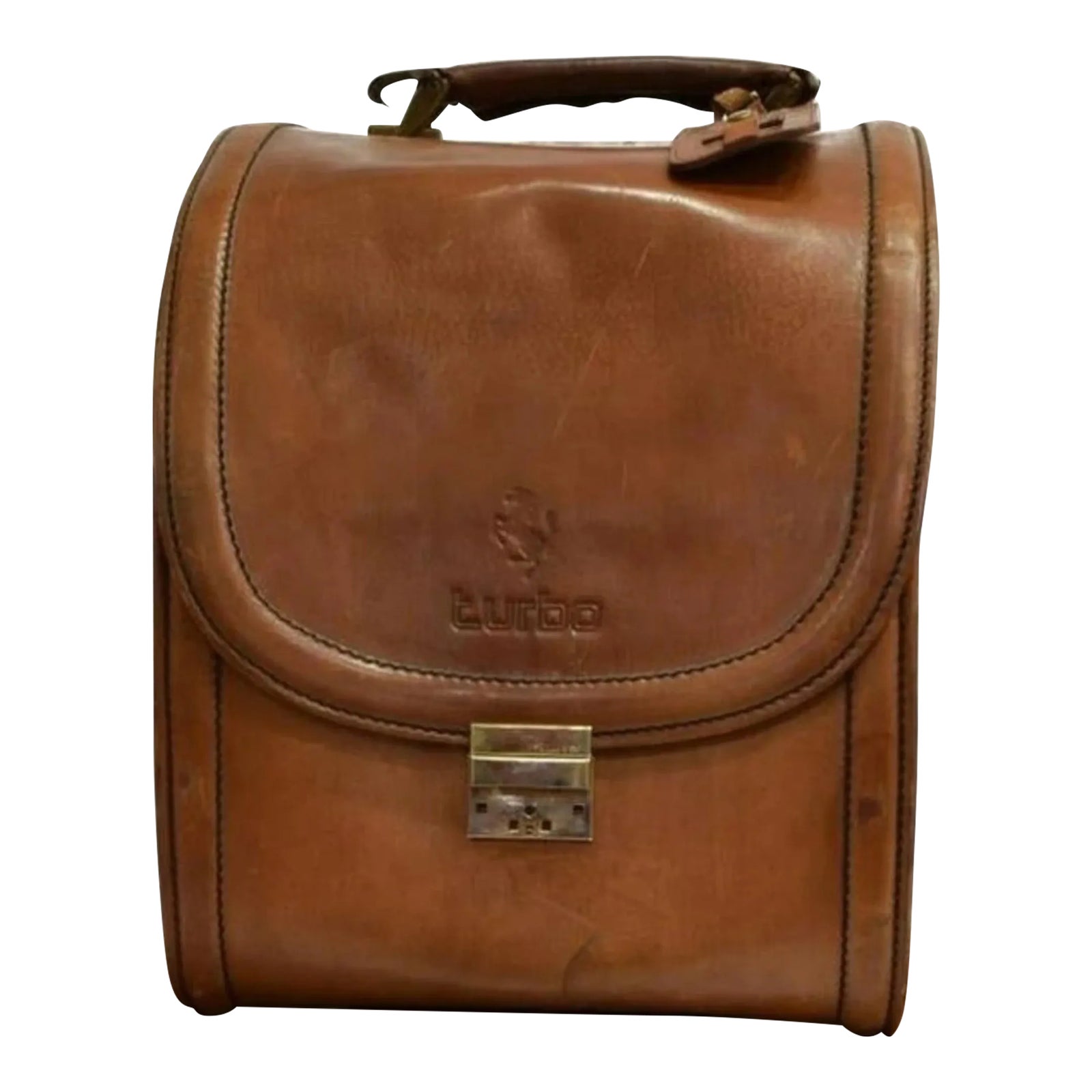 Vintage Ferrari Turbo Cuoio Schedoni Modena Italian Leather Travel Bag ...