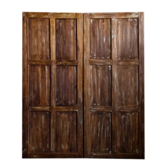 Hand Carved Reclaimed Wood Doors, Indo Spanish Door, 84x36 | Chairish