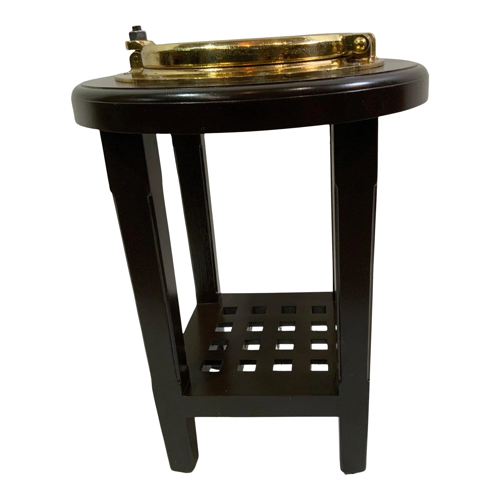Solid Brass Ships Porthole Made into a Table | Chairish