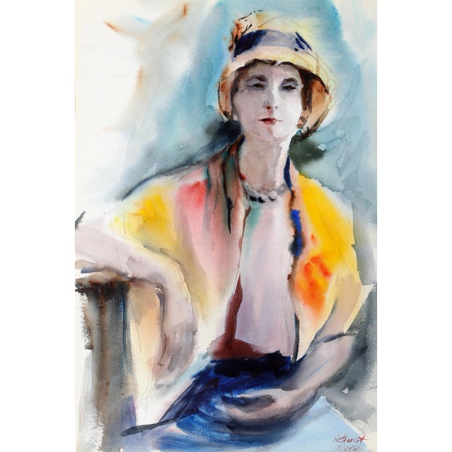 Eve Nethercott, Woman in Yellow (P3.21), Watercolor on Paper | Chairish