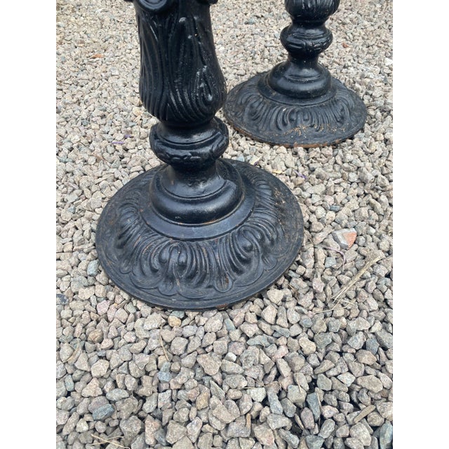 Vintage 1930s Cast Iron Bistro Table Bases - Set of 2 | Chairish