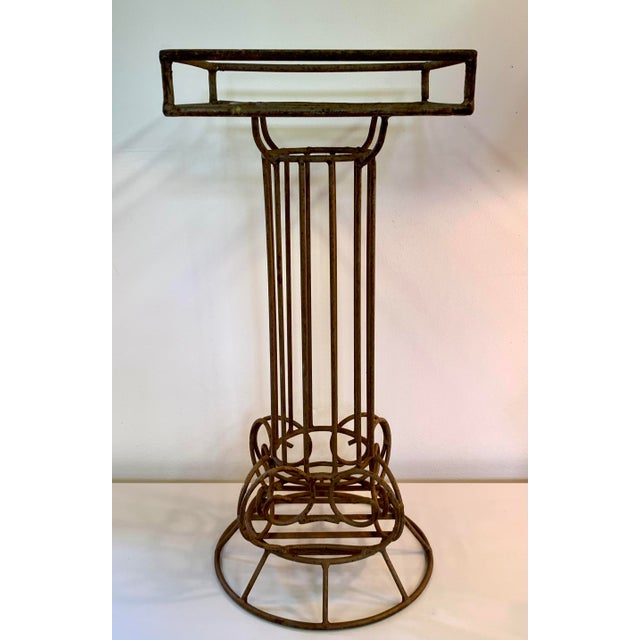 Vintage Iron Column Pedestal With Rusted Patina | Chairish