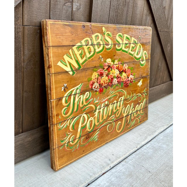 Vintage English Pub Sign She Shed Titled Webb's Seeds the Potting Shed ...