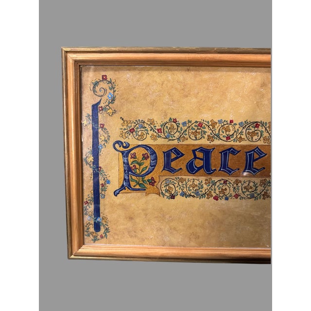 Vintage Antique Style Custom Hand Painted Floral & Gilt Decorated Peace ...