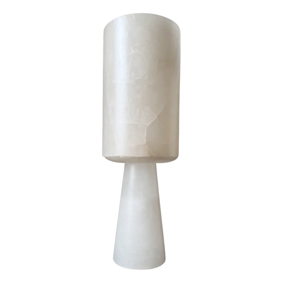 Mid-Century Modernist Spanish Alabaster Table Lamp, 1990s | Chairish